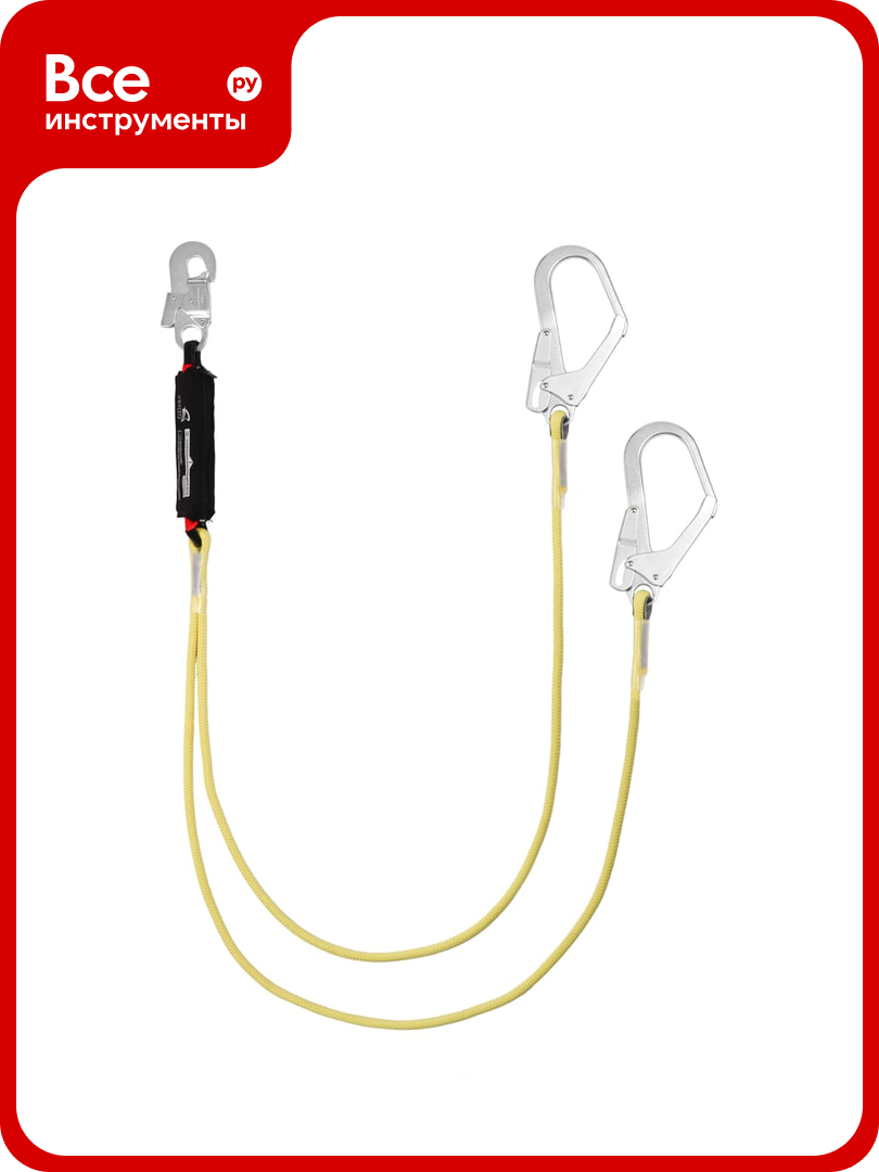 Веревочный строп VENTO двойной с амортизатором «aК22 огнеупорный», vnt aК22, В конструкцию включен амортизатор рывка