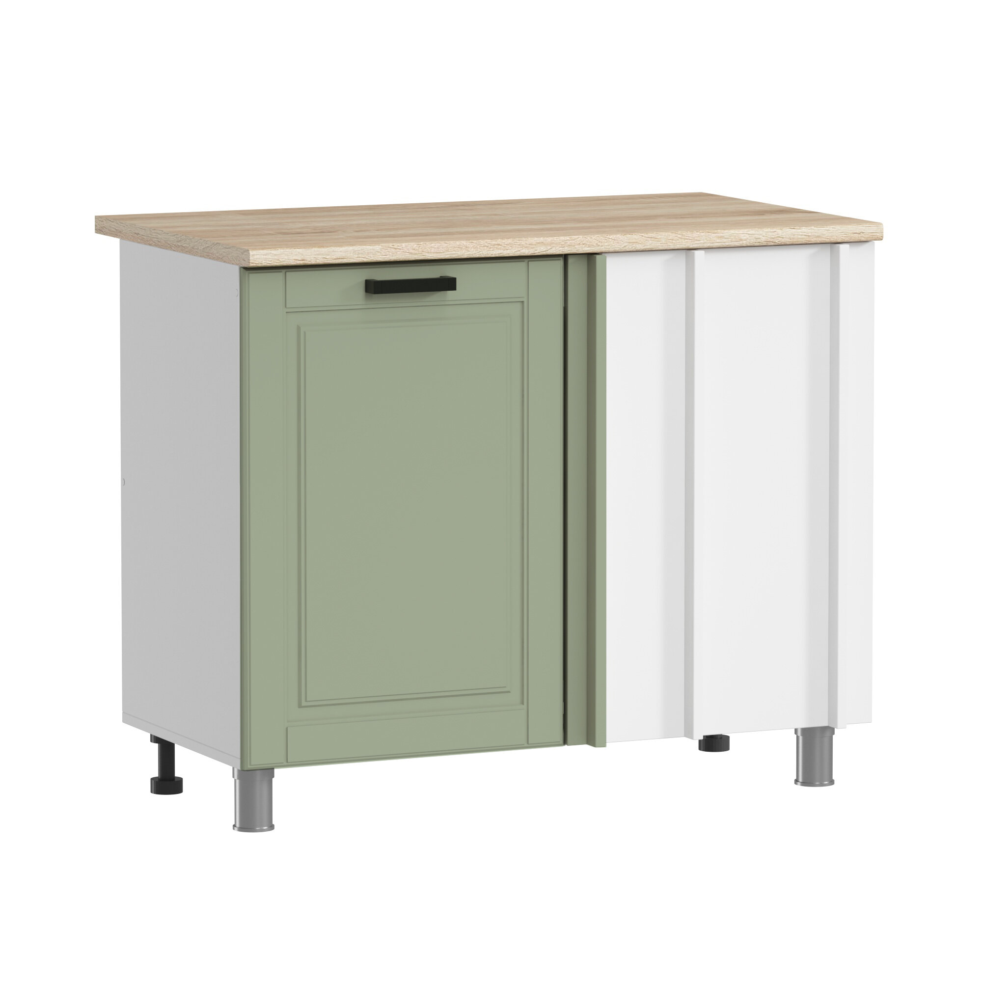 ARNIKA Шкаф для кухни угловой напольный без столешницы "Нордик", фисташка МДФ, 100х48х81,6 см