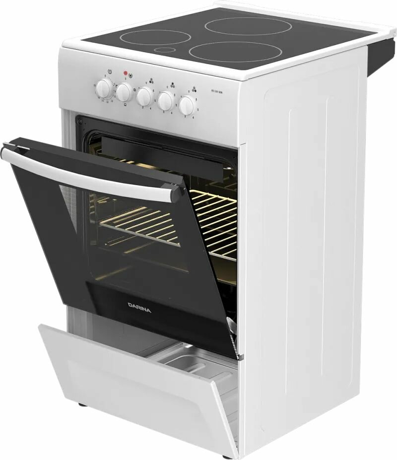 Электрическая плита DARINA EC331606W, с ящиком для посуды, белая
