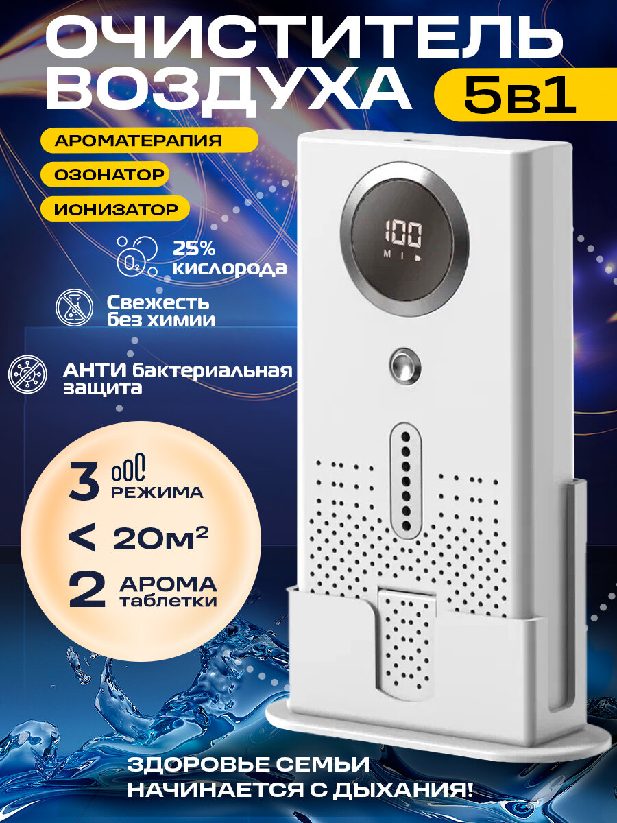 Очиститель воздуха, Conflate озонатор, ионизатор, для дома и квартиры, воздухоочиститель, аккумуляторный