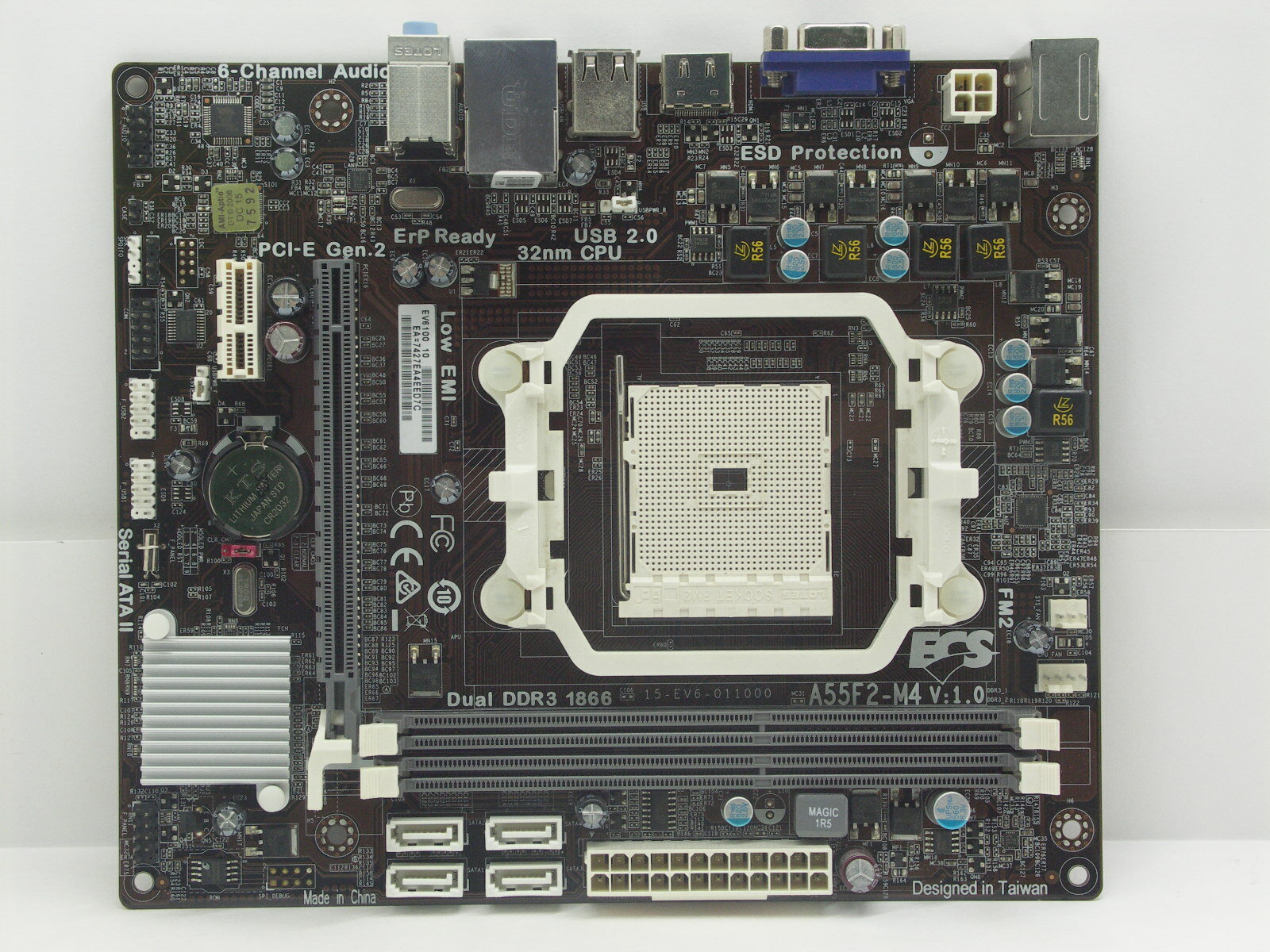 Материнская плата S-FM2 ECS A55F2-M4 PCI_E/VGA/HDMI/Sb/mATX