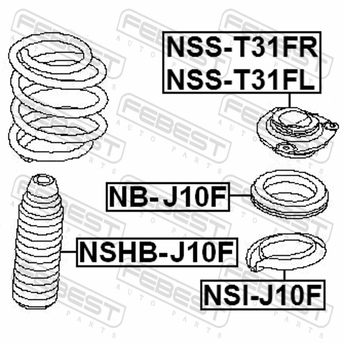Проставка Пружины Нижняя(Febest Nsi-J10F)