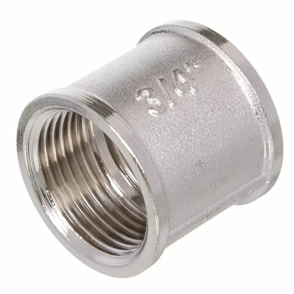 Муфта РосТурПласт 1/2 дюйма, никелированная латунь