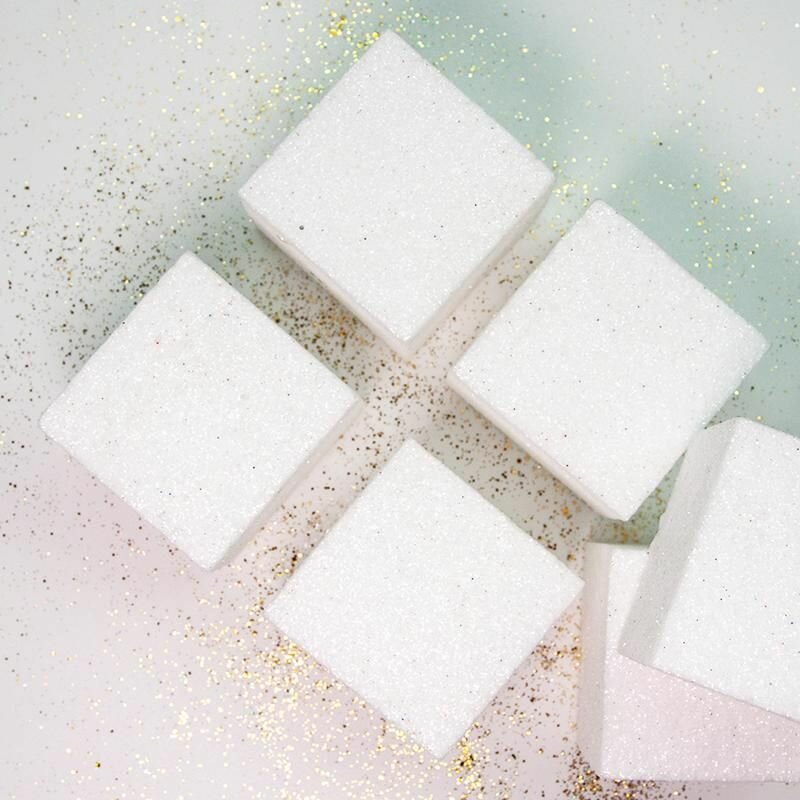 Декоративная фигура Дон Баллон Куб из пенопласта, 5 см, цвет Белый металлик с блестками, 6 шт