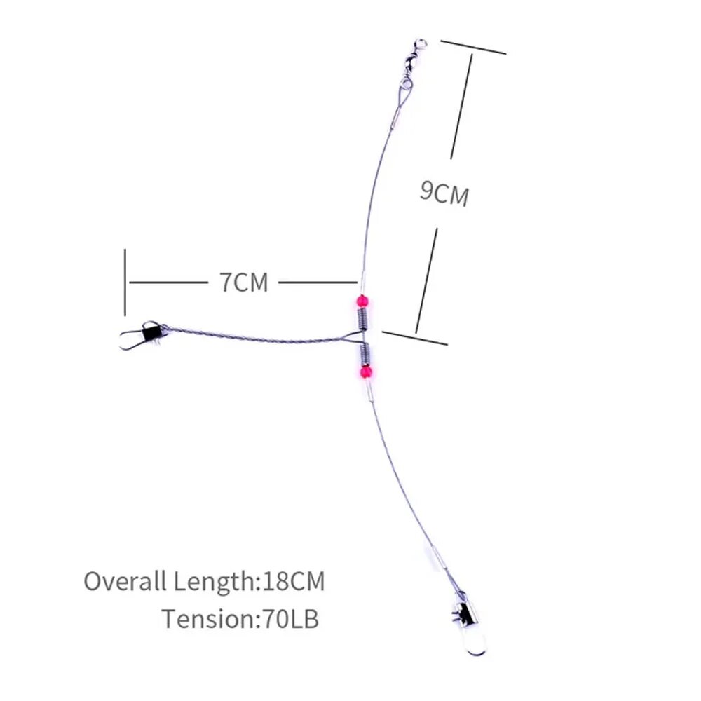 Рыболовная леска 18см, Tension: 70LB, Color: 1pc Swivel