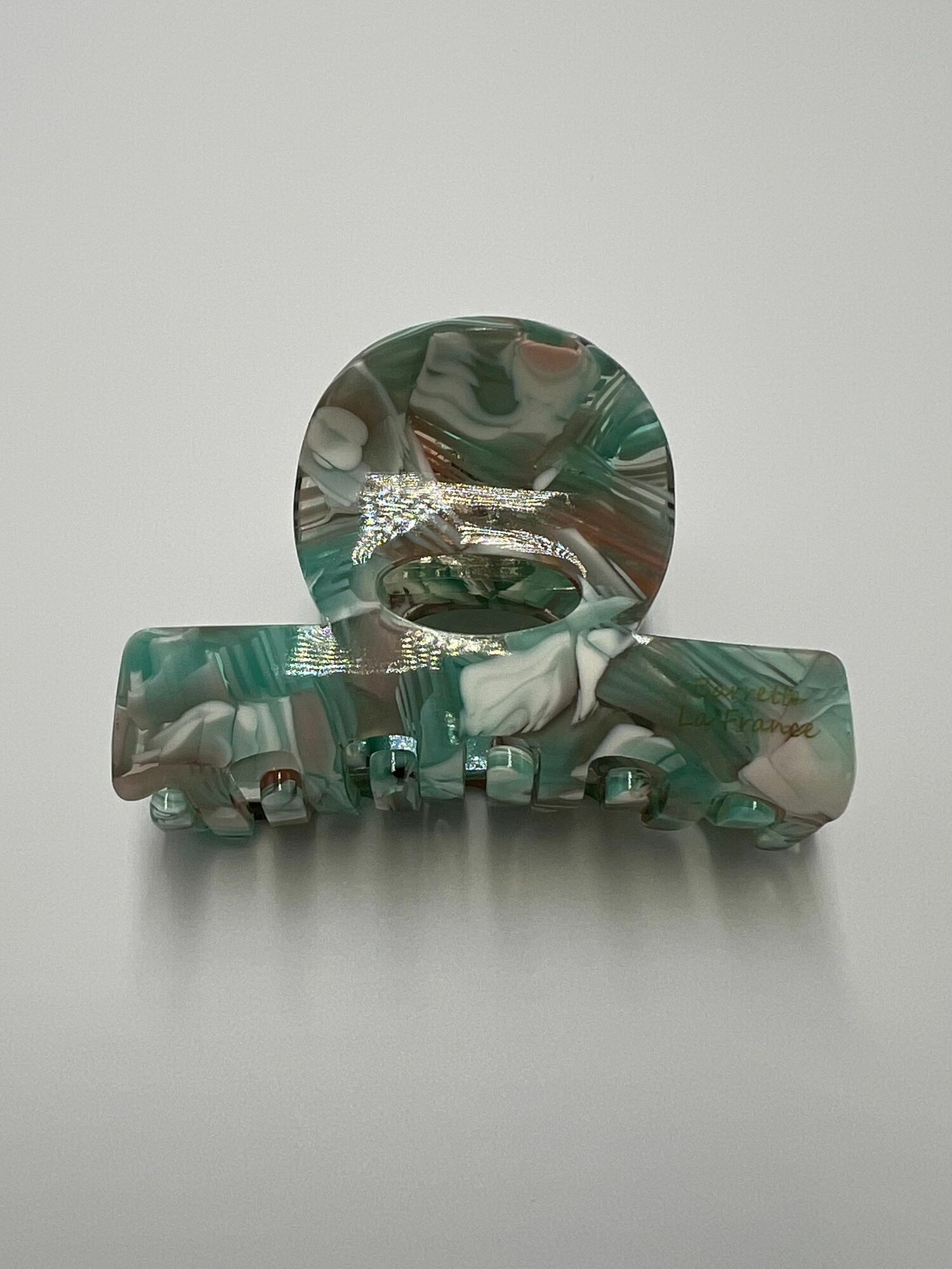 Заколка Франция/Barrette la France, цвет малахитовый, 6 см, 1 шт.