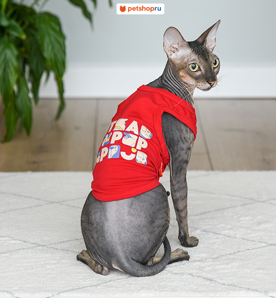 Tappi одежда Майка для кошек и собак "Сальвия" красная с принтом, размер M