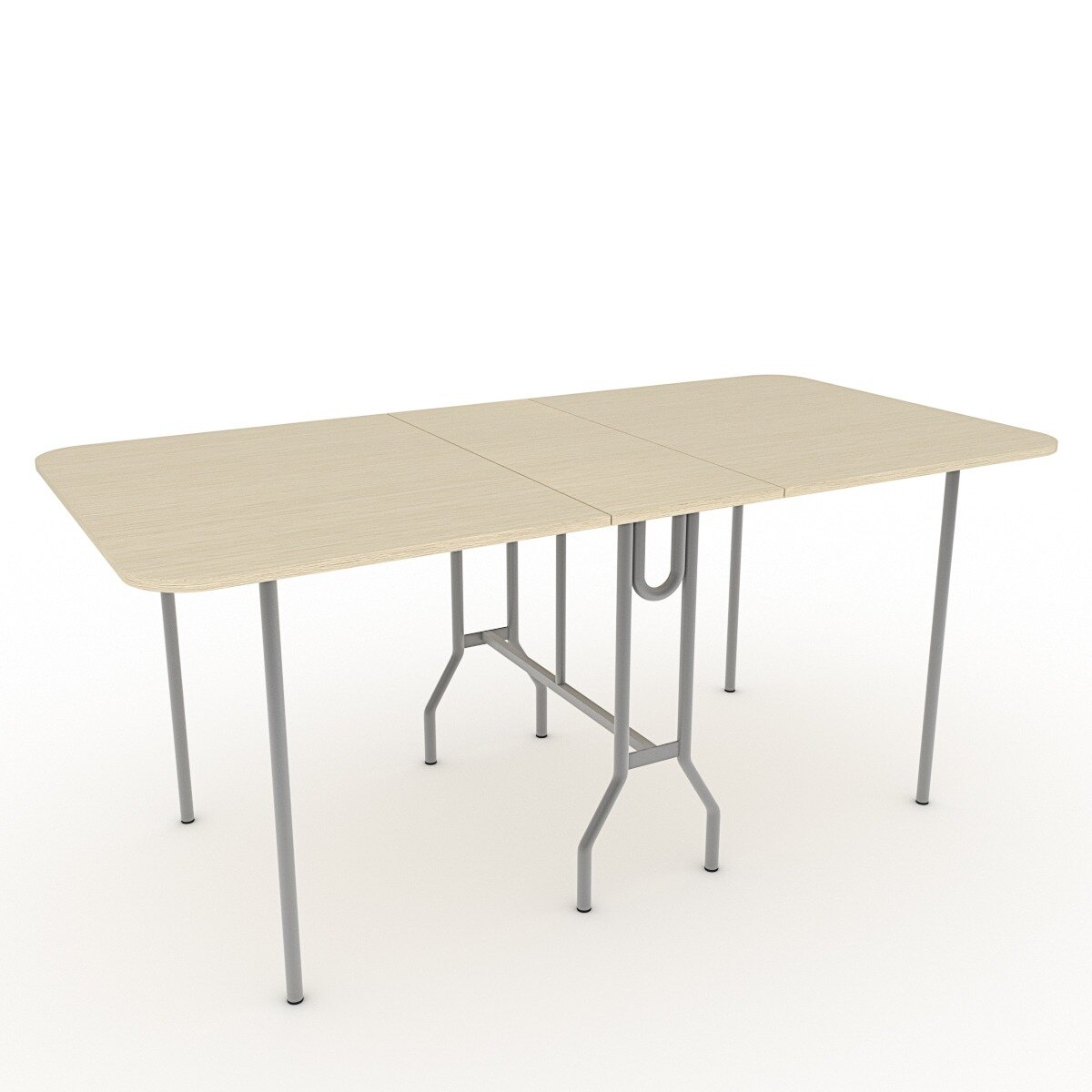 Стол книжка трансформер от производителя "Standart Plus" - 1770х1000х750 цвет столешницы Дуб Дымчатый подстолье Светлое