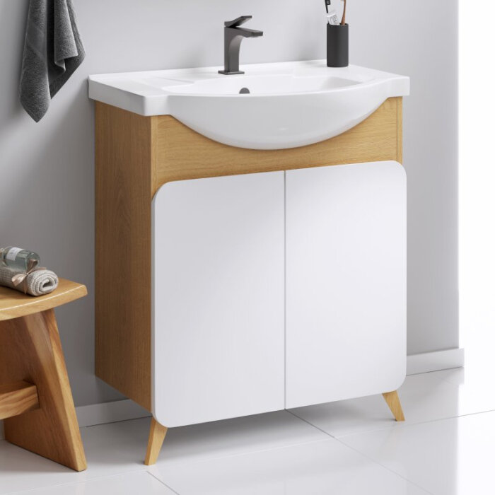 Тумба для комплекта Aqwella Basic 75 дуб золотой