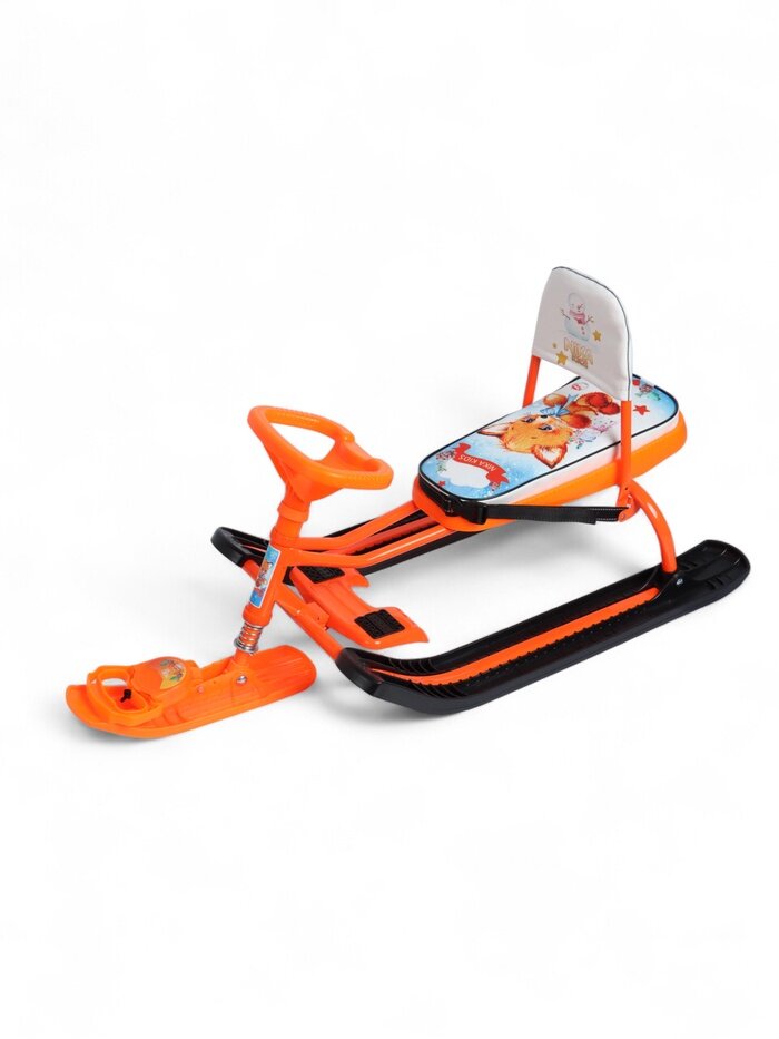 Снегокат «Тимка спорт 4-1» Лисёнок, со спинкой, оранжевый, ТС4-1/Л2 Nika