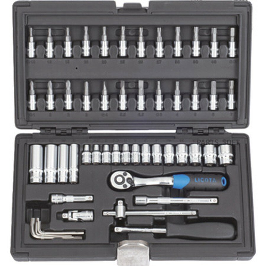 Набор торцевых головок 1/4 6-ти гранных 54 пр. 4-14 мм от официального дистрибьютора, LICOTA, артикул ALK8003F