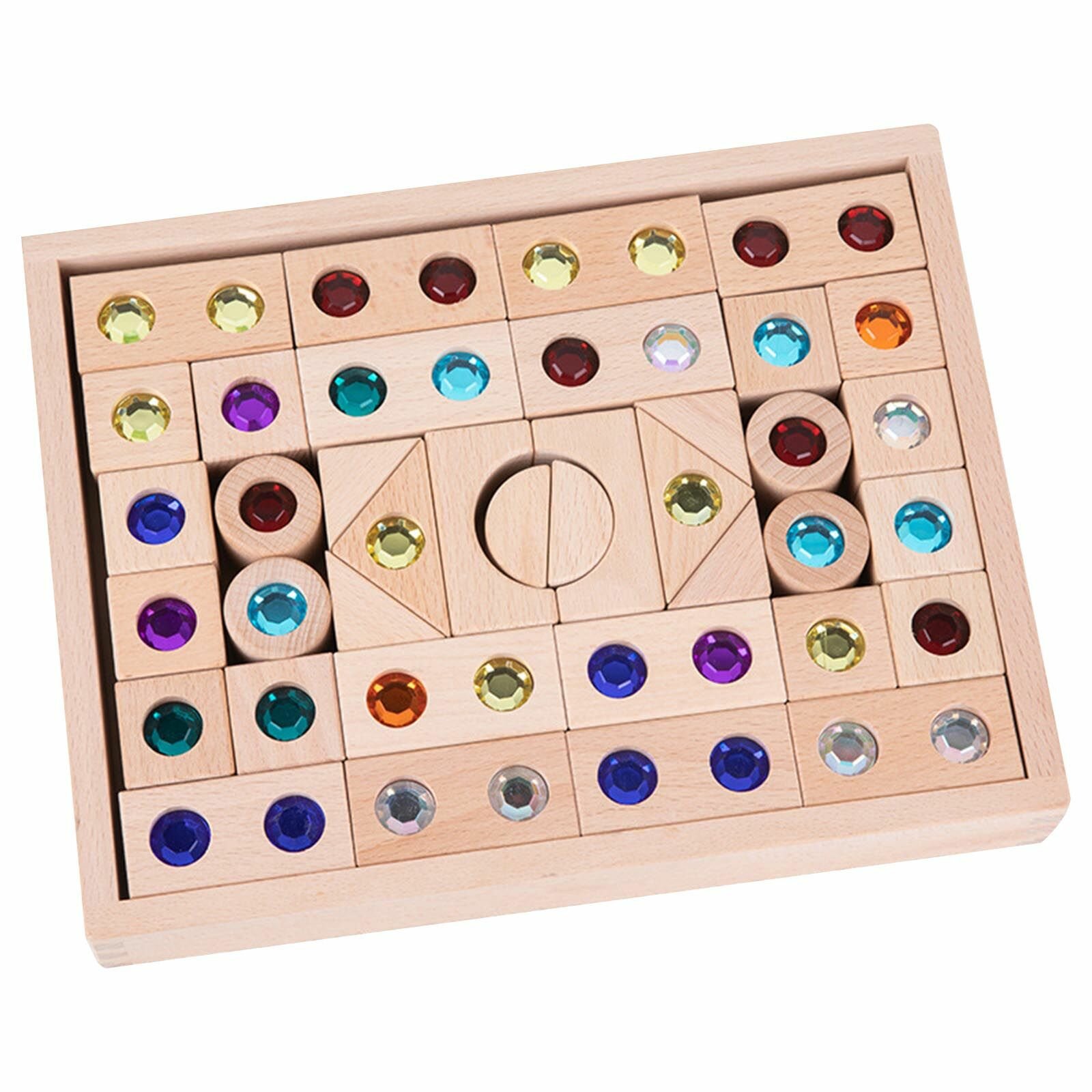 Конструктор пластиковый, Игрушки для укладки драгоценных строительных блоков-50 штук