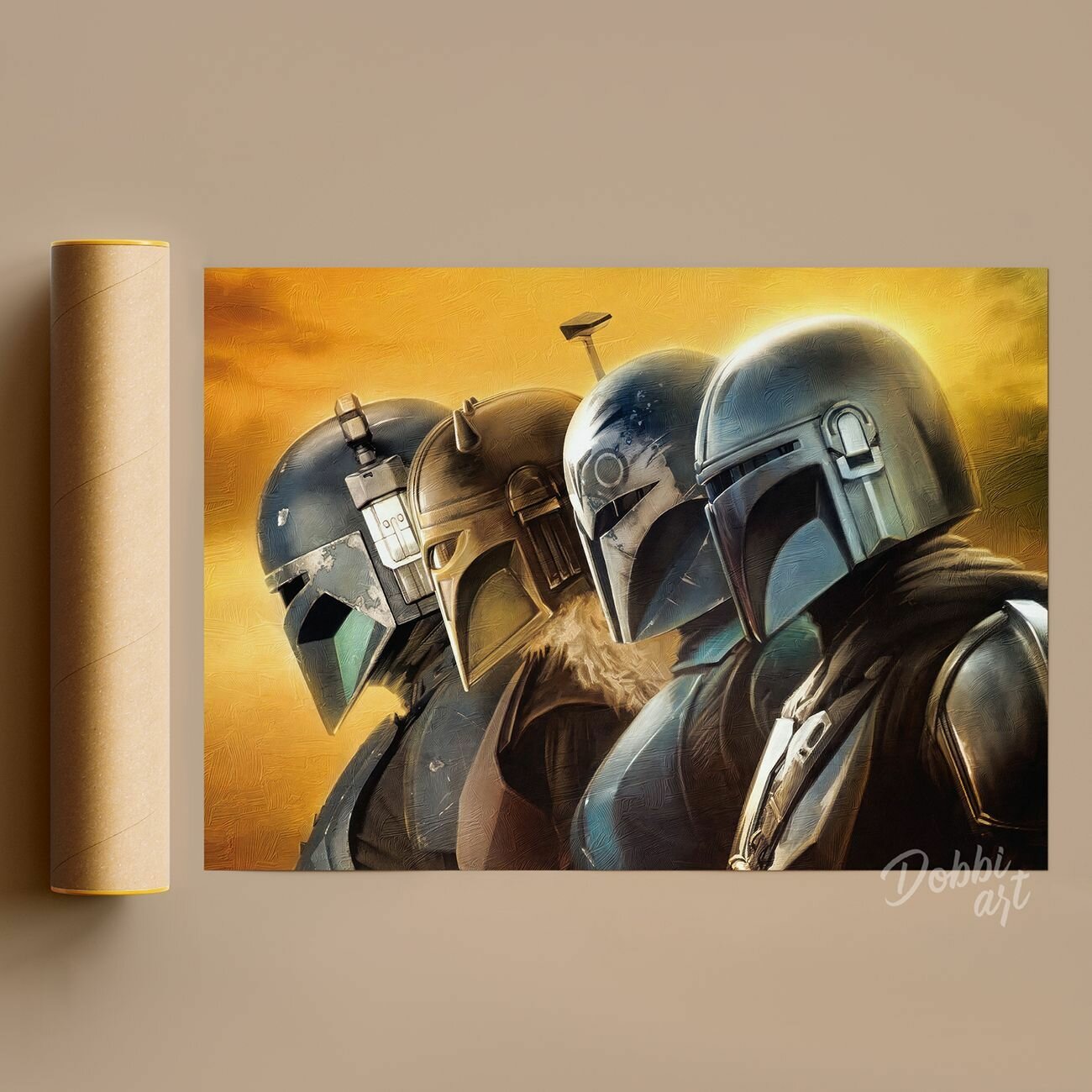 Постер Мандалорец 60х80 см без рамы/ Mandalorian, Йода, Грогу/ Плакат для интерьера, в подарок