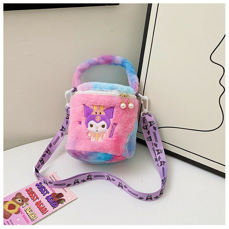 Plush bigeared dog cartoon plush crossbody bag for kids and teens gift stylee