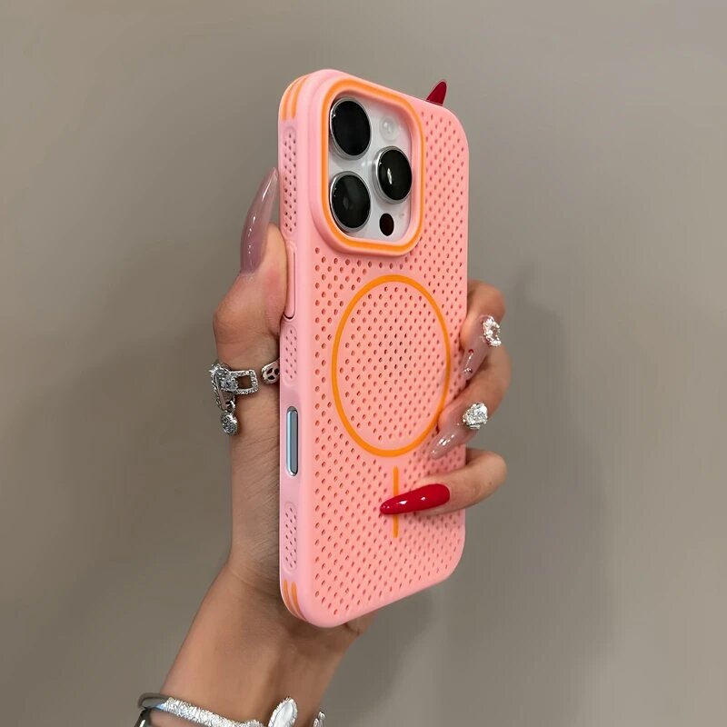 Розовый чехол для iPhone 17 Pro Max, MagSafe