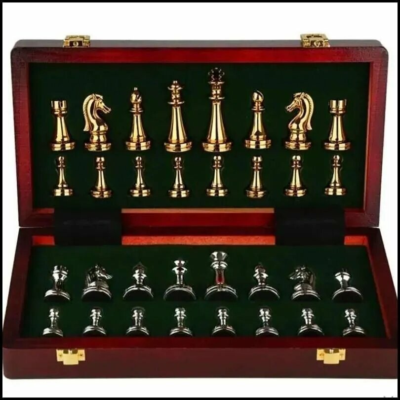 Шахматы "Премиум", металлические, золотого и серебряного цвета