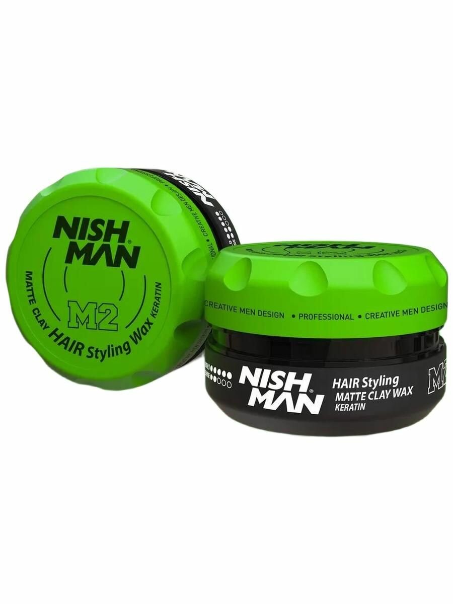 NISHMAN Глина для волос аромат "Зеленоё яблоко" M2, 30 мл