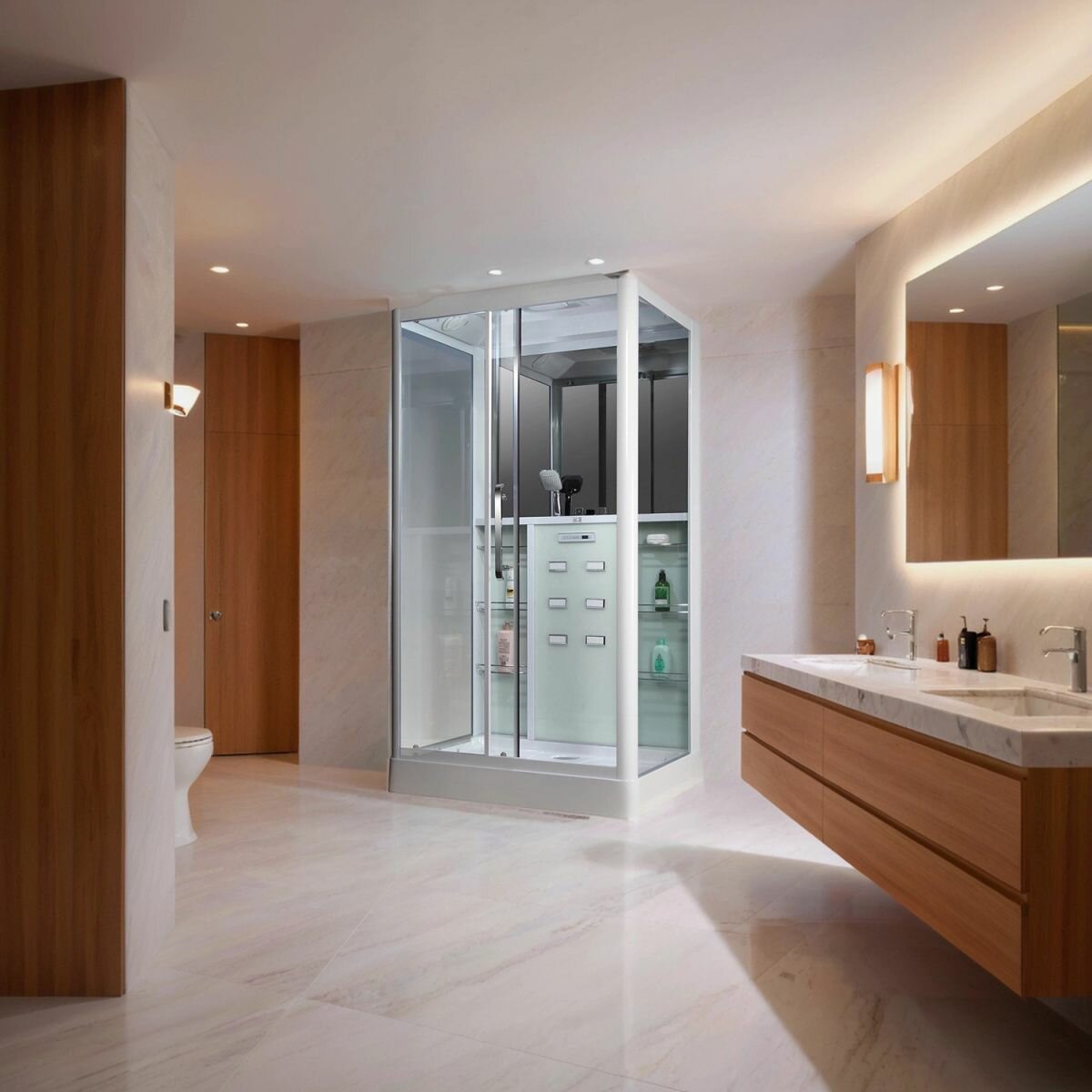 Душевая кабина с низким поддоном CS 129 L 90*150*235 левосторонняя, прозрачное стекло 6 мм, профиль белый