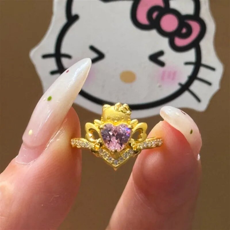 Регулируемое кольцо MINISO Hello Kitty фиолетовое