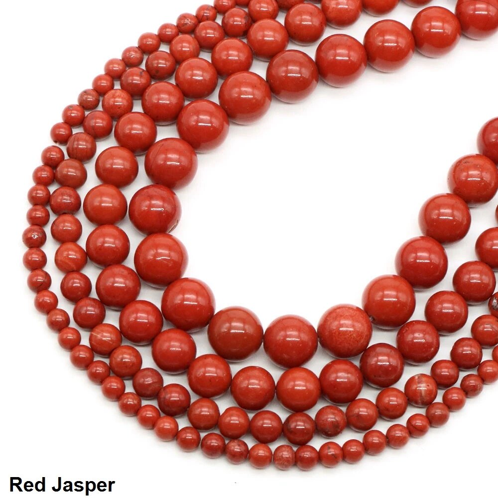 Натуральный камень рубин цоизит бусины 4/6/8/10 мм Красный, 10mm(35-39pcs), Red Jasper