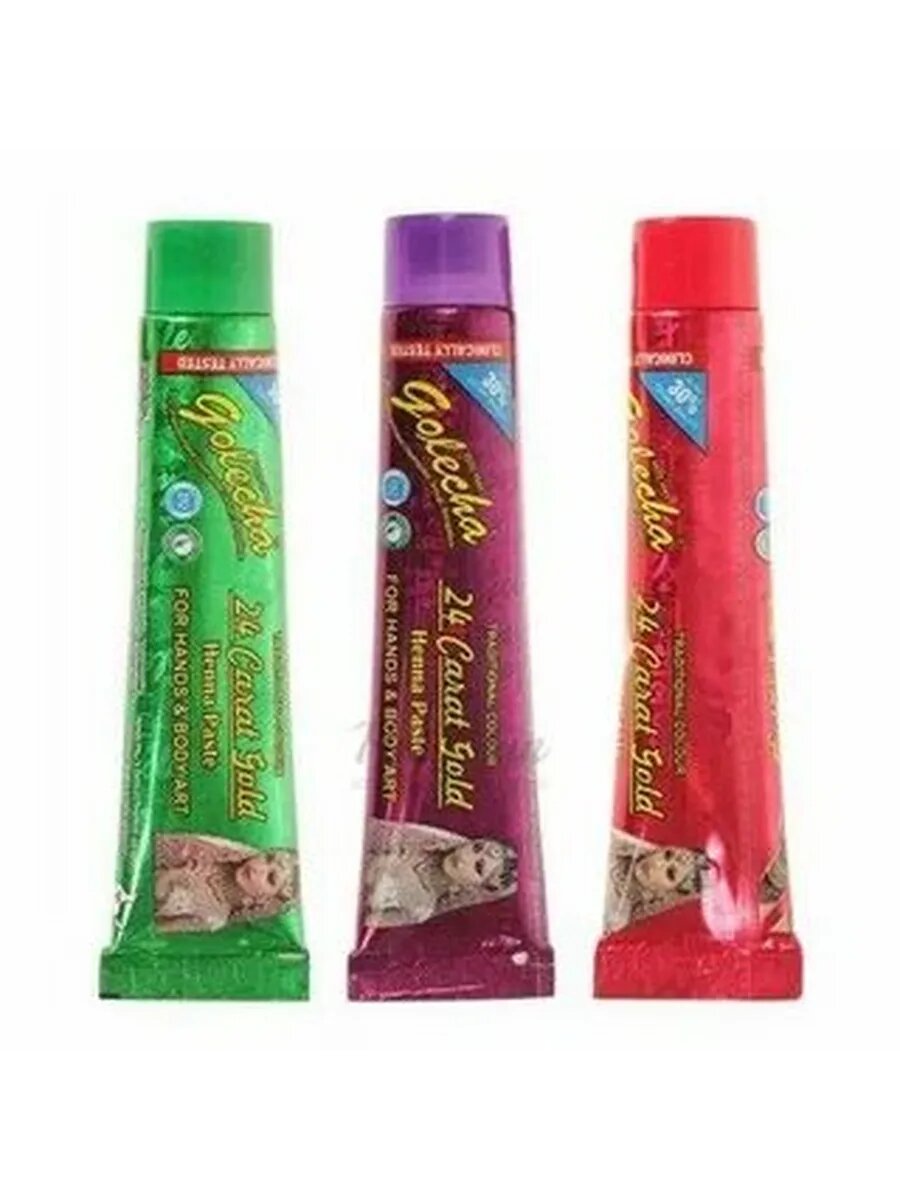Хна Golecha Magic Henna, 24 карата, 35 г, зеленый, фиолетовый, красный