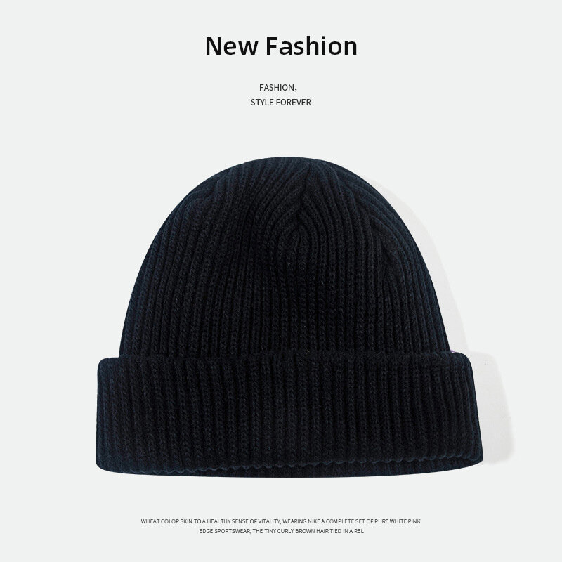 Шапка из толстой шерсти с большой окружностью головы и маленьким лицом, однотонная, для мужчин и женщин на осень и зиму, теплая и морозоустойчивая шапка для женщин.