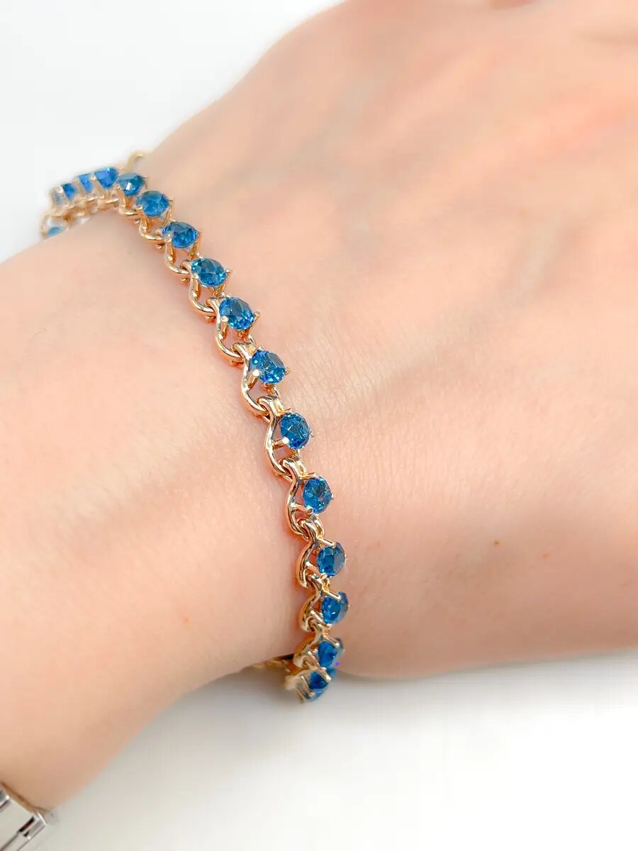 Браслет, топаз синтетический