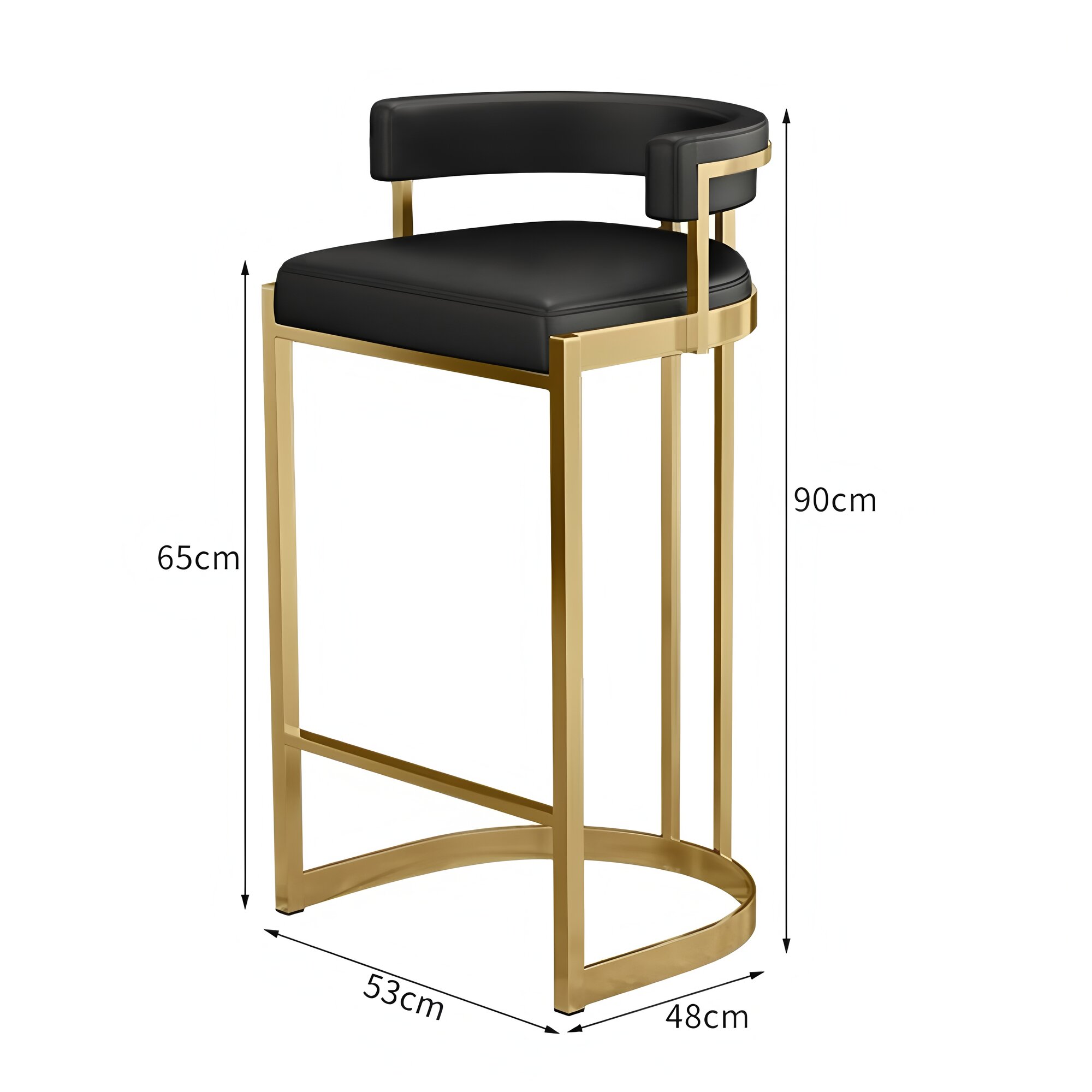 Барный стул "Скандинавский стиль", металл, искусственная кожа, чёрный