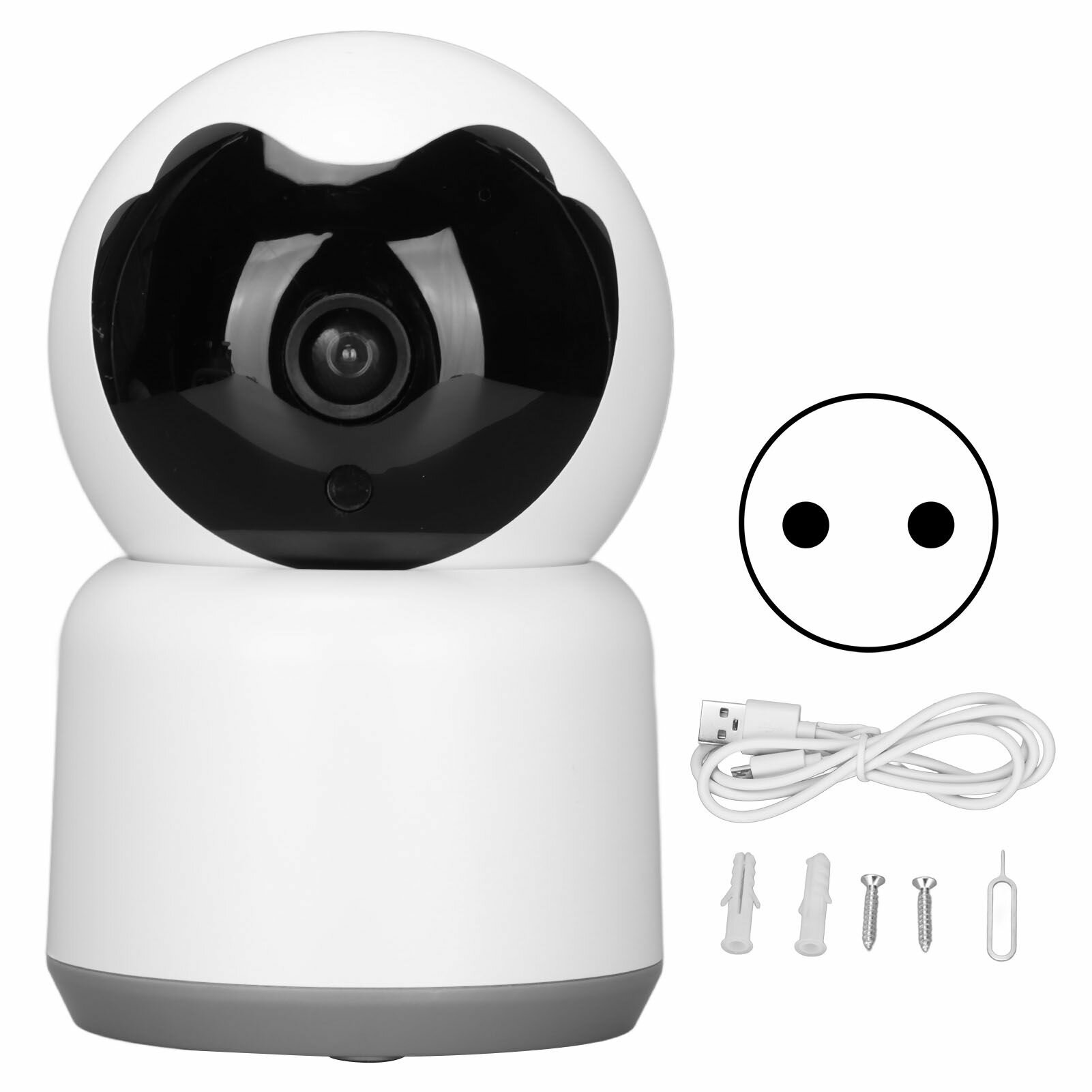 Wi-Fi камера-няня pan-tilt, детектор движения, ИК-ночь, 2-сторонний звук, облако, EU-вилка