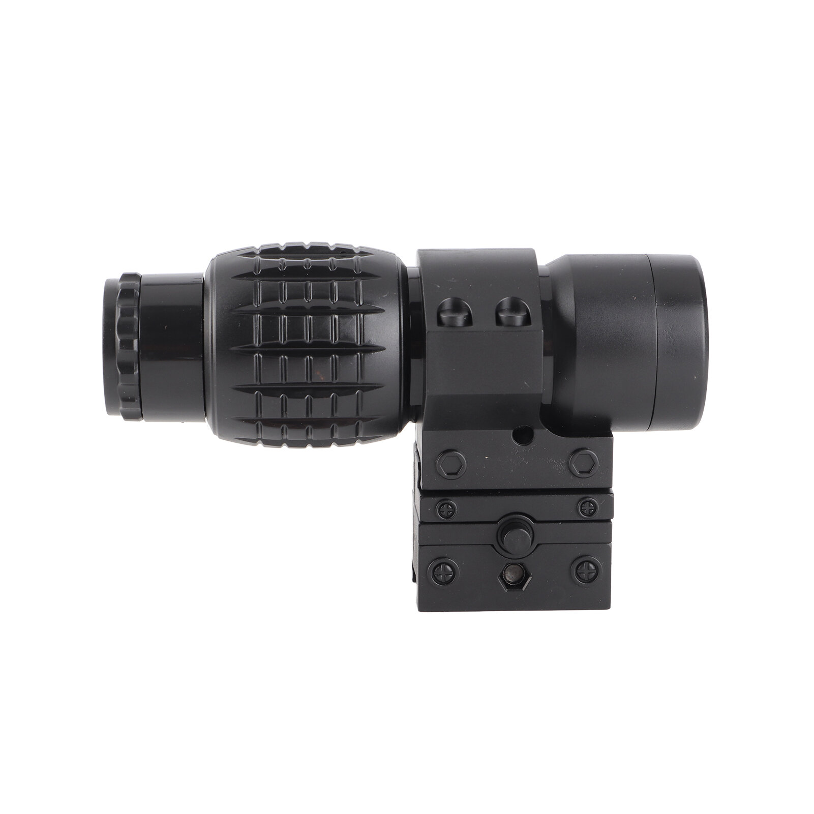 Прицел с 3-кратным увеличением и откидным креплением FTS, подходит для голографических и других прицельных устройств.