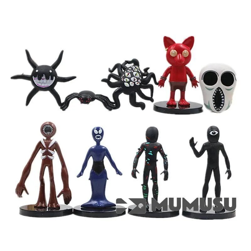 MUMUSU, аниме фигурки игра ужасов монстров Роблокс Двери / Roblox Doors 9шт