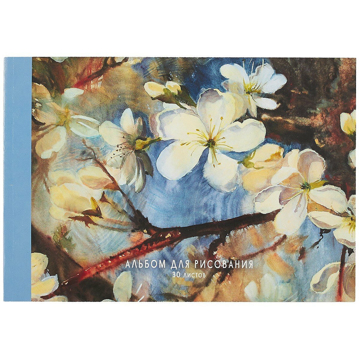 Альбом для рисования Listoff, "Нежные цветы", А4, 30 листов, на склейке