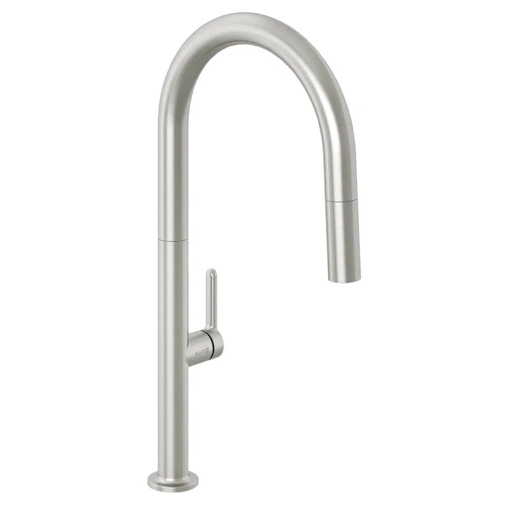 Смеситель для кухни Kludi Aurea 55852N575 с поворотным изливом, однорычажный, латунный, нержавеющая сталь, с керамическим картриджем