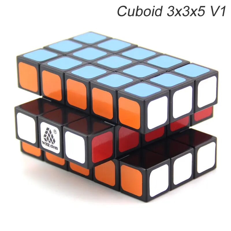 WitEden Кубик Рубика 3x3x5 черный пластик Черный, v1-Black