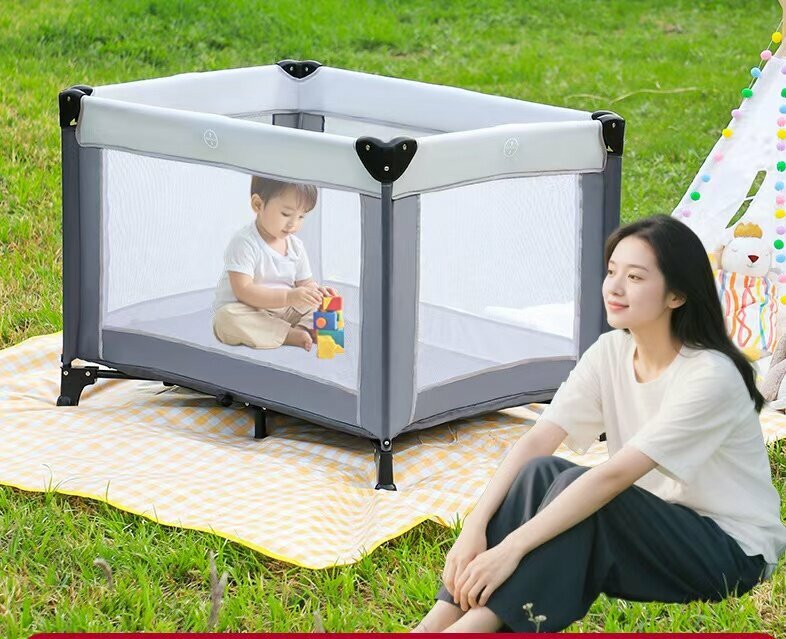 Манеж кровать детский игровой складной, для новорожденных, усиленный каркас