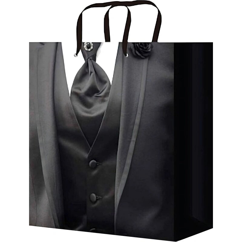 Пакет подарочный с глянц. лам.22х31х10(МL) Агент в черном,128г ПКП-0557