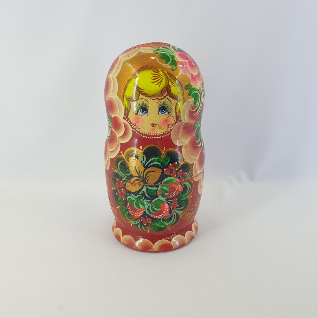 Матрешка, дерево роспись, высота 23 см дефект, винтаж СССР