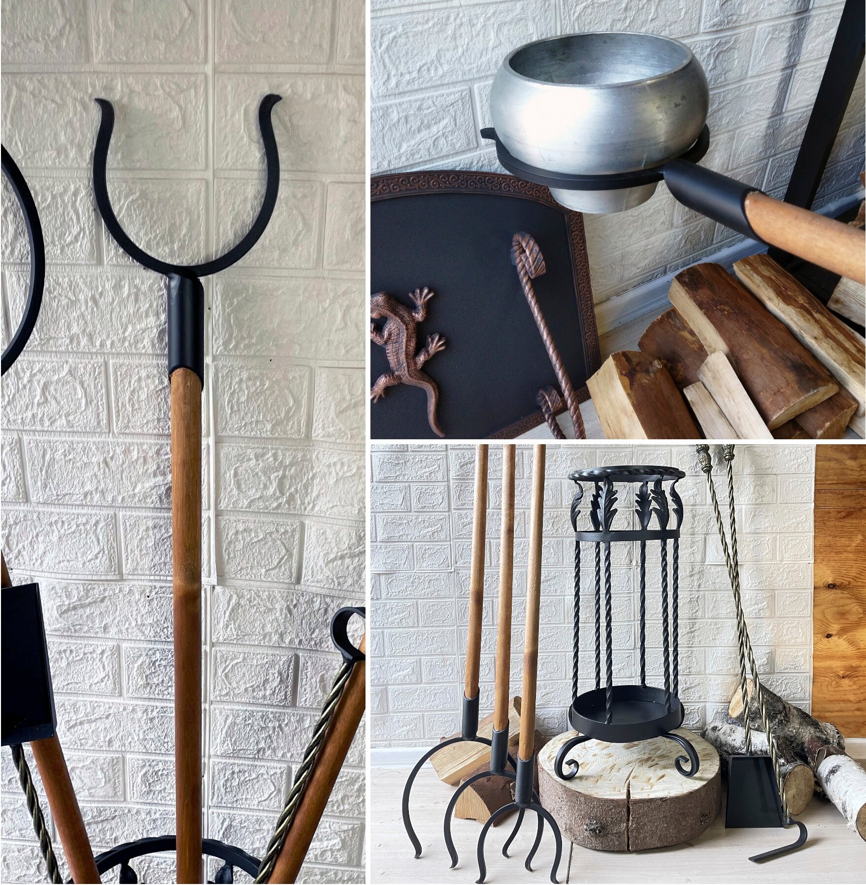 Ухват с длинной ручкой для чугунков от 1 до 2,5 л для русской печи