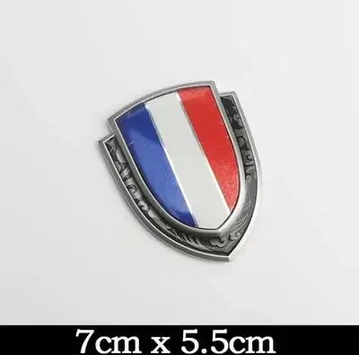 Наклейка с эмблемой флага Франции для Peugeot Citroen Renault DS Koleos Logan Fluence Duster Megane C4 Fender Logo Стайлинг автомобиля Silver Frame