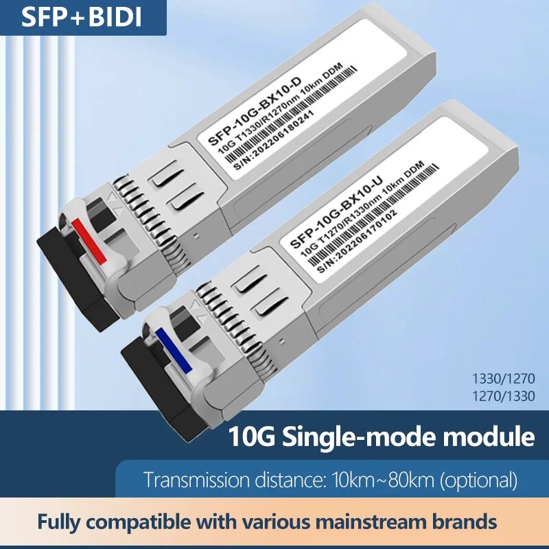 FB-LINK 10G BIDI SFP-10G-BX10-BX80, 1pair 40km 1270/133
