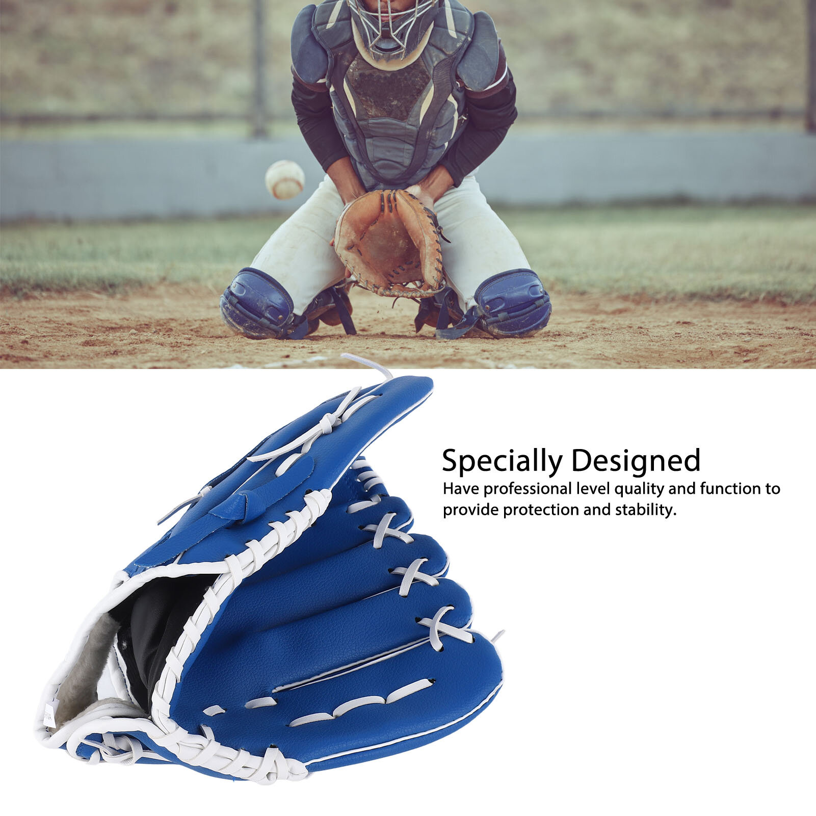 Перчатки для софтбола 12,5 дюймов, синие спортивные бейсбольные перчатки, перчатки для тренировок на открытом воздухе
