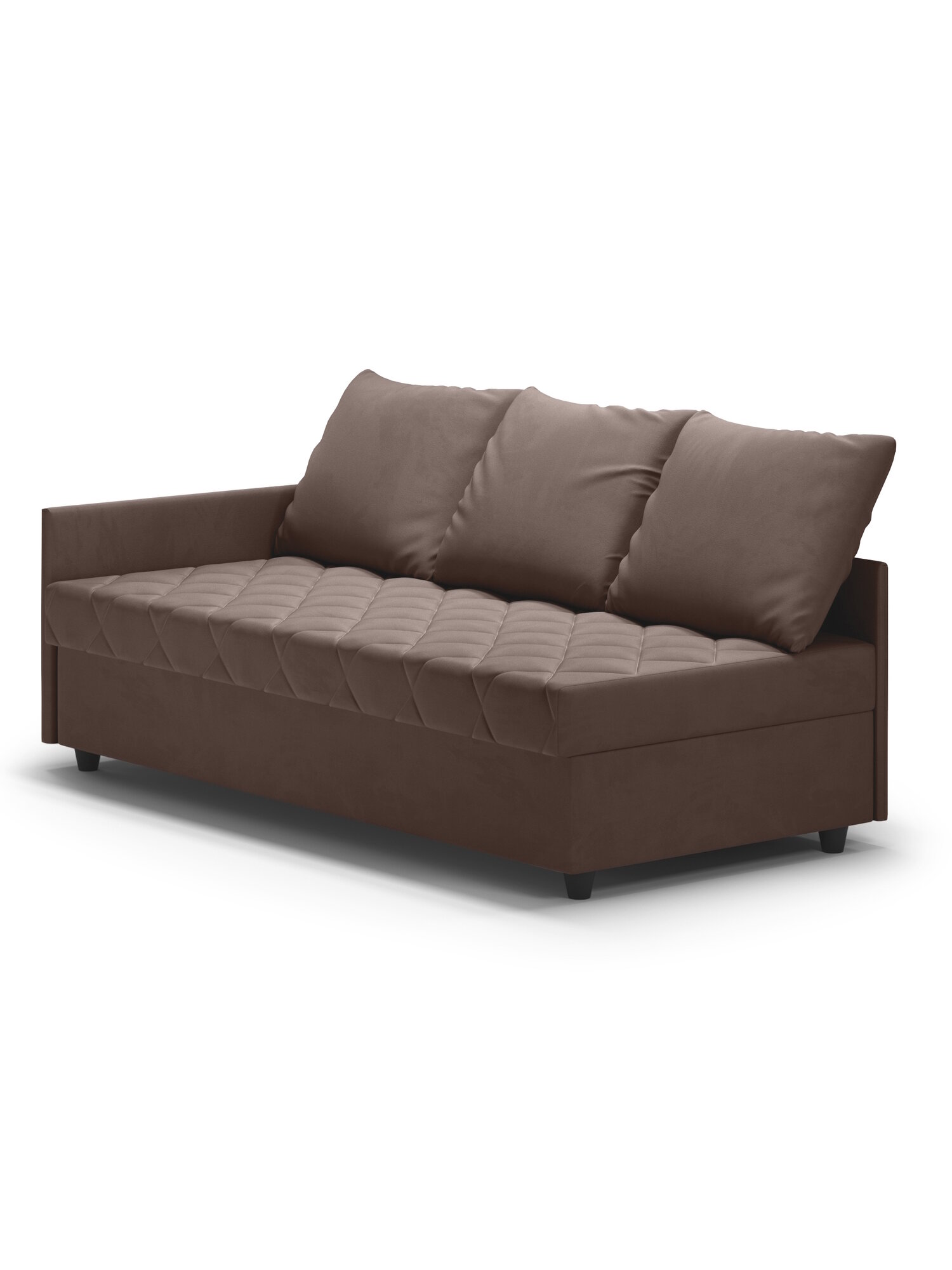 Кушетка WESTENY "ART-312 левая" 195x94x62, 90x190, 1 место, искусственная замша SmileEldberry