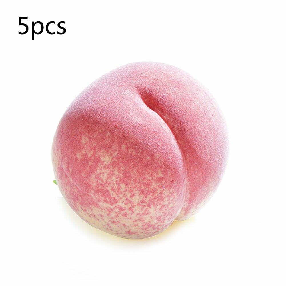 Модель из искусственной персиковой пены с фруктами, 5 шт, модель с высокой имитацией персика для детей, реквизит для фотосессии, украшение из искусственных фруктов