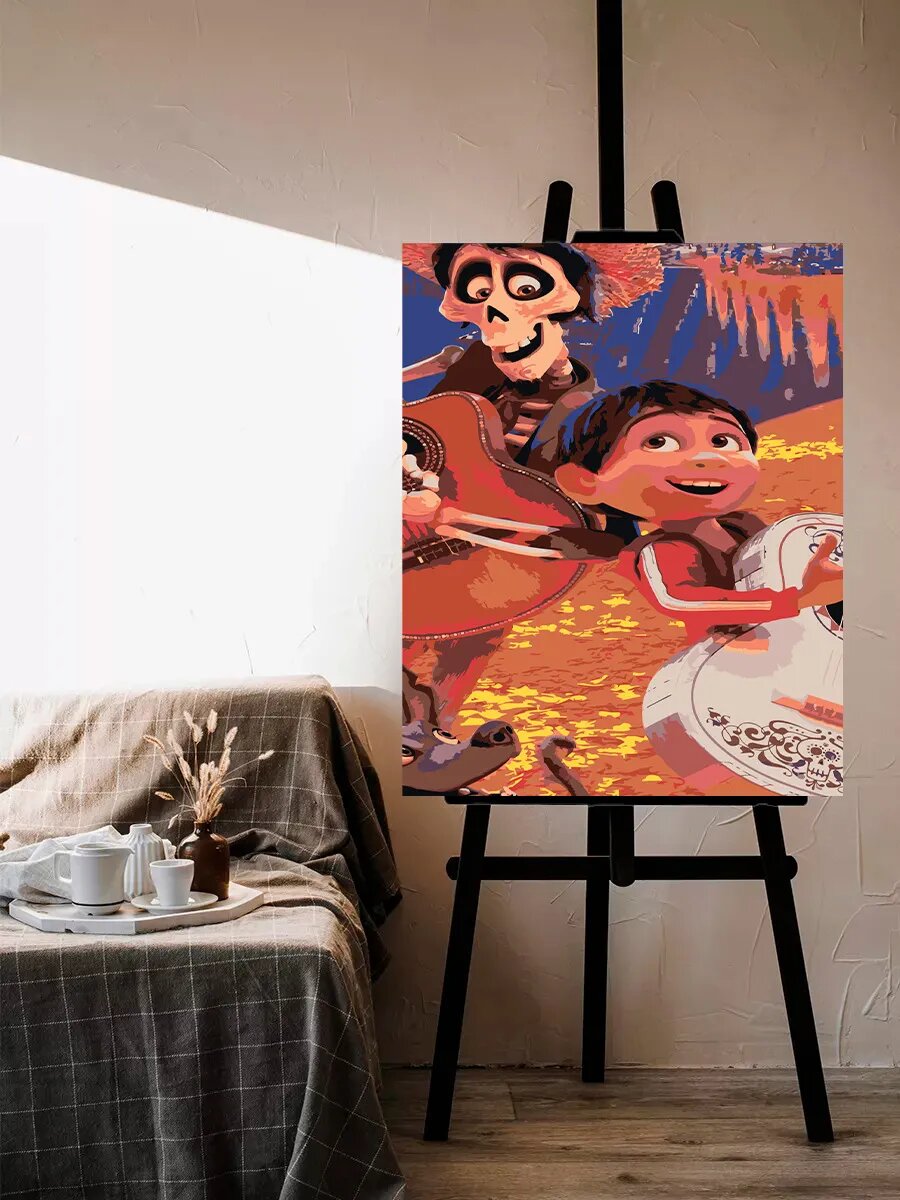 Картина по номерам Тайна Коко Мультфильм Coco Скелет
