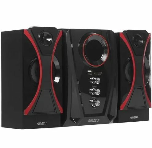 Колонки 2.1 Ginzzu GM-407 (GM-407) черный 40 Вт, беспроводной ПДУ, Bluetooth, Micro SD, питание - сеть 220 В