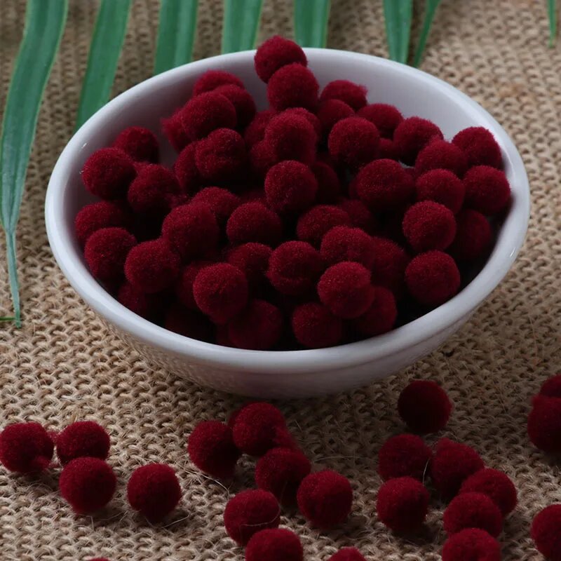 Помпоны 120 шт, 10 мм, 40 цветов, isequins 27 Wine Red