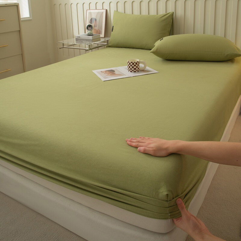 Утолщенный защитный чехол из простыни с начесом, однотонный наматрасник в японском стиле, полное покрытие для домашнего использования, двойной наматрасник Simmons,120*200cm
