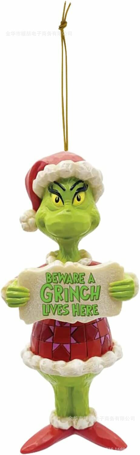 Новый приезд 2023 Зеленый Волосатый Монстр Рождественская Украшение Орнамент Картонный Рождественский Дерево Подвеска Рождественский Дом Автомобиль Украшение 6