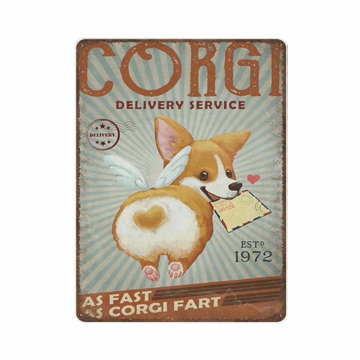 Жестяная табличка в интерьере, 20x30 см, с рисунком Кот, прочная