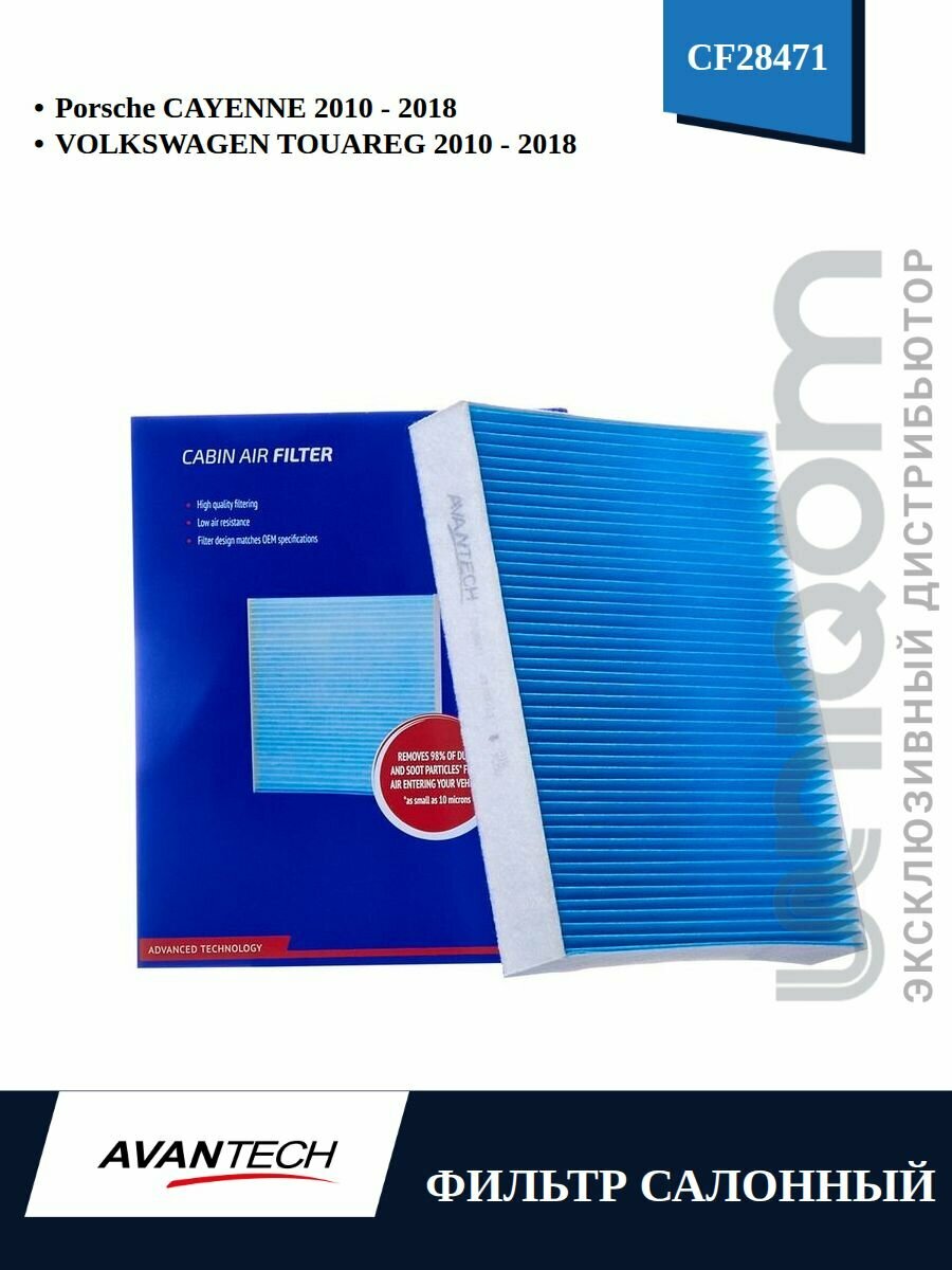 Фильтр салонный VOLKSWAGEN TOUAREG PORSCHE CAYENNE AVANTECH CF28471